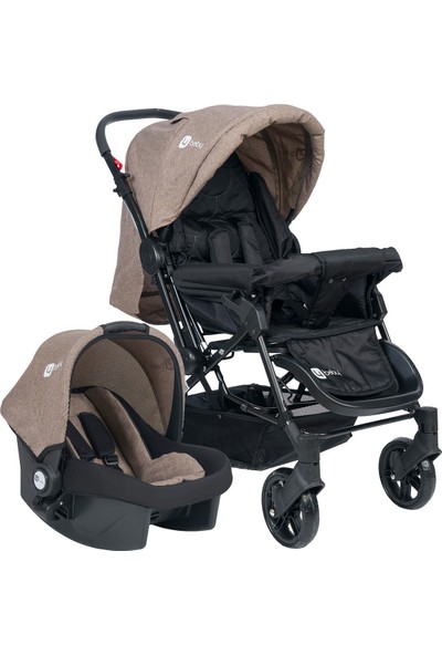 4 Baby Olympus Siyah Travel Sistem Bebek Arabası Kahverengi