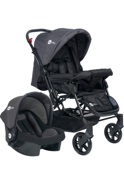 4 Baby Olympus Siyah Travel Sistem Bebek Arabası Antrasit