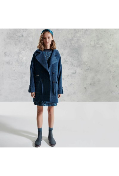 Yargıcı Kruvaze Sırt Detaylı Palto