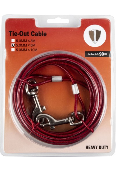 Lion Pet Köpek Için Bahçe Bağlama Çelik Halat Uzunluk 5 mt Kalınlık 5 mm