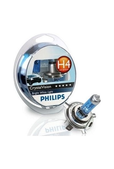 Philips H4 Crystal Vision Ampul Beyaz Işık