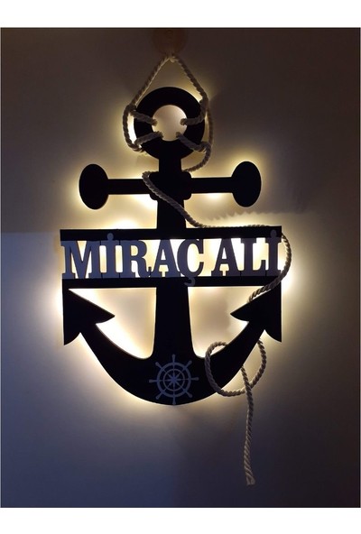 Show Bazaar Çapa Şeklinde Isme Özel Işıklı Ahşap Kapı - Duvar Süsü Show Bazaar Çapa Şeklinde Isme Özel Işıklı Ahşap Kapı - Duvar Süsü