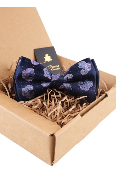 Kravatkolik Lacivert Şal Desen Papyon P1570