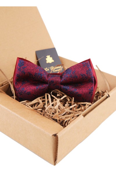 Kravatkolik Kırmızı Çiçek Desen Papyon P1504