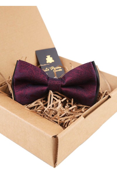 Kravatkolik Mürdüm Şal Desen Papyon P1513