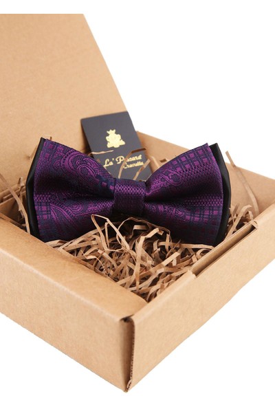 Kravatkolik Mürdüm Kendinden Desen Papyon P1519