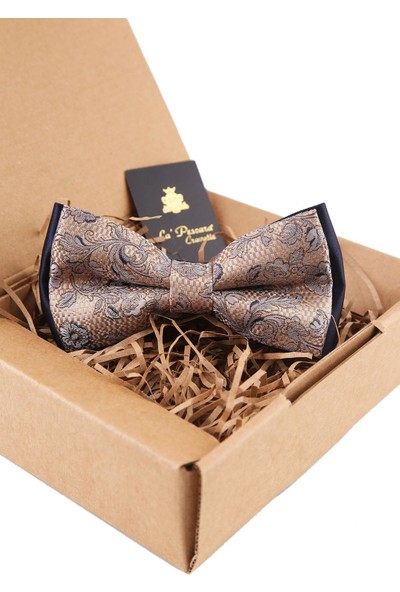 Kravatkolik Bej Şal Desen Papyon P1532