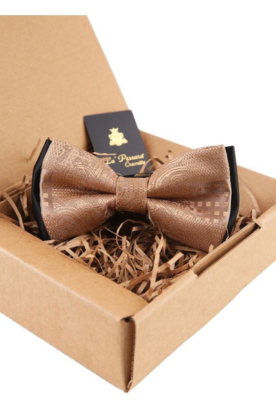 Kravatkolik Bej Kendinden Desen Papyon P1520