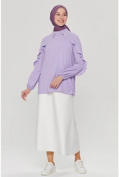 Armine Fırfır Detaylı Bluz 21Y3942 Lila