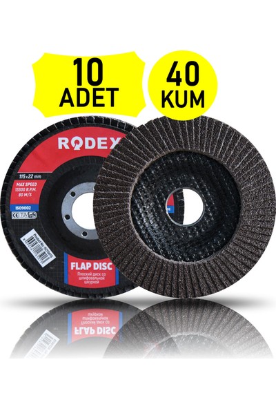 Rodex 40 Kum-10 Adet Avuç Içi Taşlama Flap Disk Zımpara 115MM Ahşap Metal Tüm Yüzeyler Rodex 40 Kum-10 Adet Avuç Içi Taşlama Flap Disk Zımpara 115MM Ahşap Metal Tüm Yüzeyler