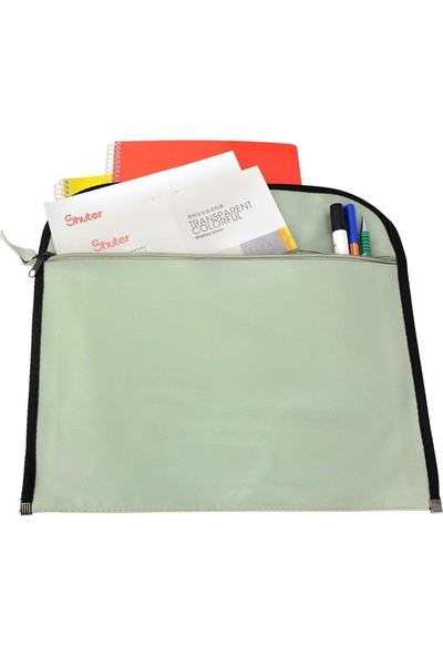 Shuter D4736 A4 Çift Gözlü Fermuarlı Evrak Çantası Yeşil
