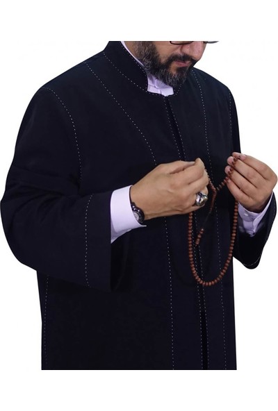 Akıncı Tekstil Puntolu Cübbe Hakim Yaka Siyah