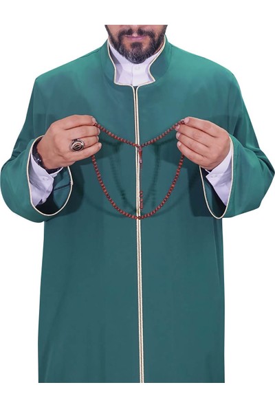 Akıncı Tekstil Hakim Yaka Yeşil Cübbe Sarı Biyeli Akıncı Tekstil Hakim Yaka Yeşil Cübbe Sarı Biyeli