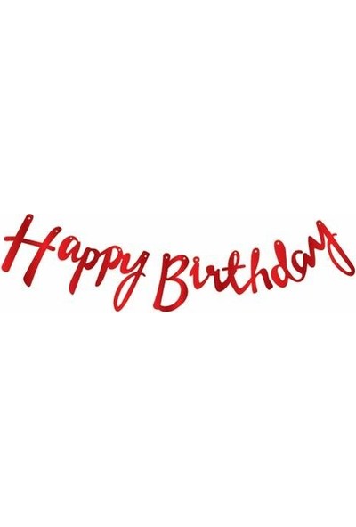 Azfahomestore Kaligrafi Banner Kırmızı Happy Birthday