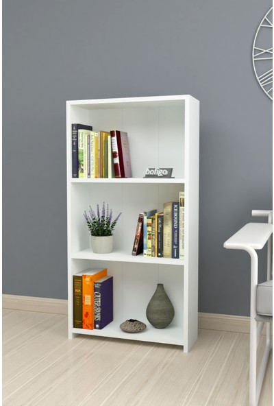 Bofigo Dekoratif 3 Raflı Kitaplık Beyaz