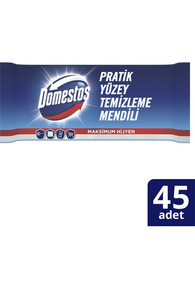 Domestos Pratik Yüzey Temizleme Mendili Maksimum Hijyen 45'li
