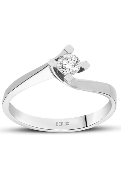 İber G Renk SI2 0.30 Karat Pırlanta Tektaş Yüzük-SYZG009-030HRD