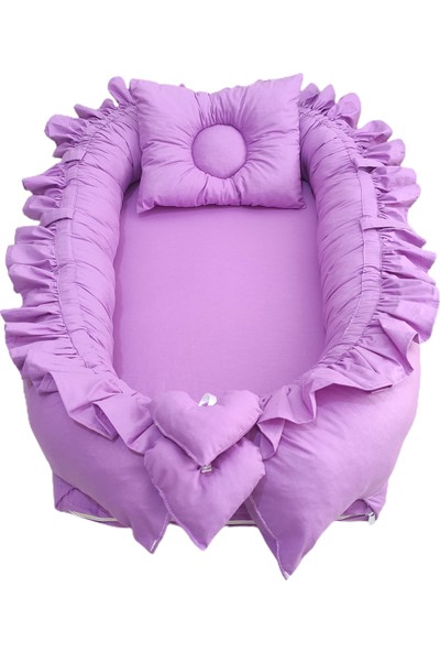 Bebekatölyesi Babynest Koyu Lila Fırfır Kenar