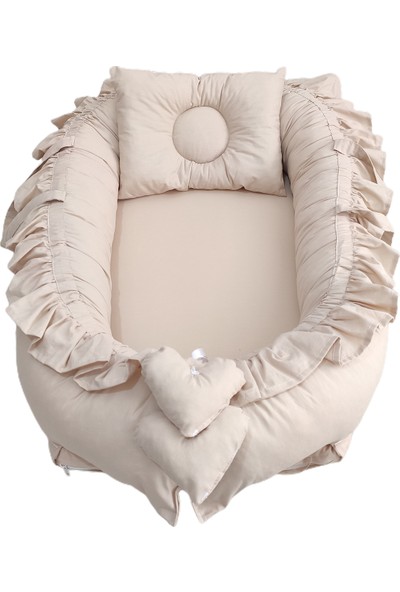 Bebekatölyesi Babynest Açık Kahverengi Renk Fırfır Kenar Bebekatölyesi Babynest Açık Kahverengi Renk Fırfır Kenar