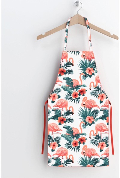 Ays Home Flamingo Desen Leke Tutmaz Kumaş Mutfak Önlüğü