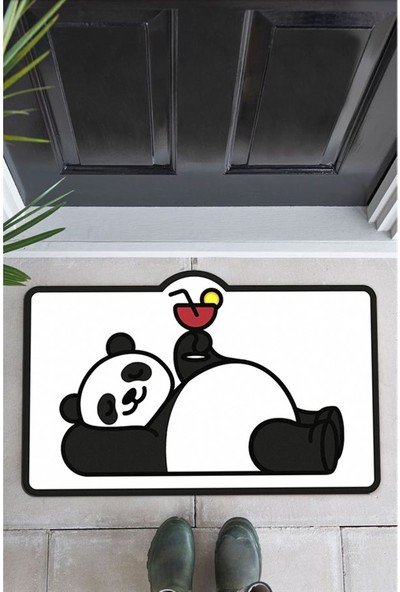 MarkaEv Doormat - Siyah Beyaz Panda Paspas 50X80 cm MarkaEv Doormat - Siyah Beyaz Panda Paspas 50X80 cm