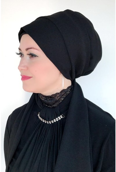 Elige Siyah Düz Hazır Atkılı Bone Tesettür Türban Siyah Elige Siyah Düz Hazır Atkılı Bone Tesettür Türban Siyah
