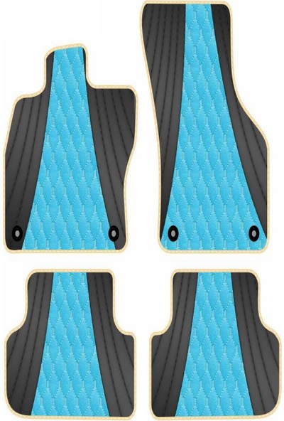 Tegin Hyundai Genesis Coupe 2008-2012 Buz Mavisi Siyah Deri Desenli Bej Kenarlı Paspas Tegin Hyundai Genesis Coupe 2008-2012 Buz Mavisi Siyah Deri Desenli Bej Kenarlı Paspas