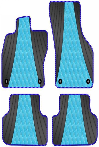 Tegin Mercedes S W221 2006-2013 Short Buz Mavisi Siyah Deri Desenli Mavi Kenarlı Paspas Tegin Mercedes S W221 2006-2013 Short Buz Mavisi Siyah Deri Desenli Mavi Kenarlı Paspas