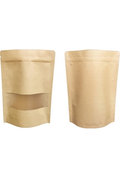 Doypack Kraft Pencereli Kilitli Doypack 16 x 27 x 8 ( 25 Adet ) Doypack Kraft Pencereli Kilitli Doypack 16 x 27 x 8 ( 25 Adet )