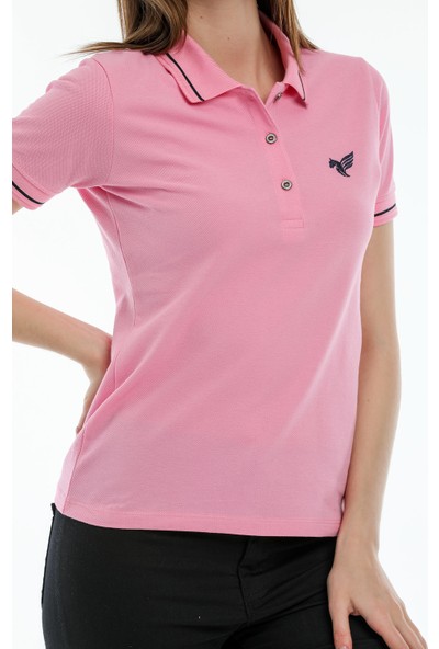 Mood Art Pegasus Lacivert Çizgi Yaka Detaylı Pembe Kadın Lakos Mood Art Pegasus Lacivert Çizgi Yaka Detaylı Pembe Kadın Lakos