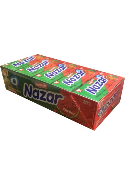 Nazar 5'li Karpuz Aromalı Sakız 20'li Nazar 5'li Karpuz Aromalı Sakız 20'li