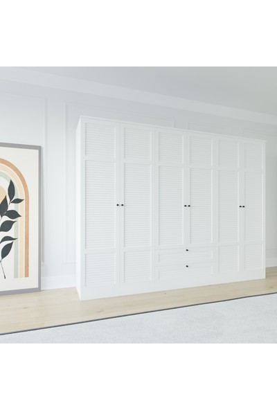Hepsi Home Karma 6 Kapaklı 2 Çekmeceli Gardırop