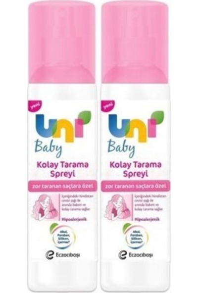 Uni Baby Kolay Tarama Spreyi 200 ml x 2 Adet Uni Baby Kolay Tarama Spreyi 200 ml x 2 Adet