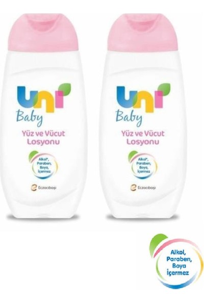 Uni Baby Bebek Yüz ve Vücut Losyonu 200 ml x 2 Adet Uni Baby Bebek Yüz ve Vücut Losyonu 200 ml x 2 Adet