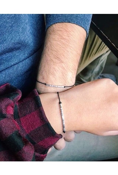D'mare Accessories Kişiselleştirilebilir Çift Mors Alfabe Bilekliği D'mare Accessories Kişiselleştirilebilir Çift Mors Alfabe Bilekliği
