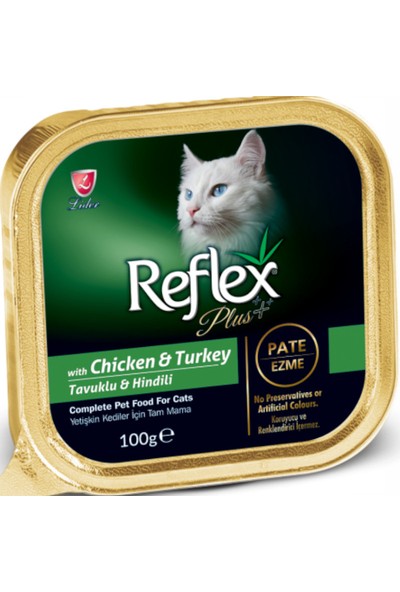 Reflex Plus Tavuk ve Hindili Kedi Konserve Pate 100 gr Aluminyum Reflex Plus Tavuk ve Hindili Kedi Konserve Pate 100 gr Aluminyum