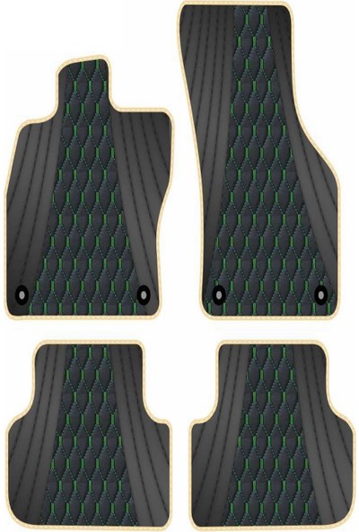 Tegin Hyundai Genesis Bh 2009-2014 - Sedan Turuncu Dikişli Siyah Deri Desenli Bej Kenarlı Paspas Tegin Hyundai Genesis Bh 2009-2014 - Sedan Turuncu Dikişli Siyah Deri Desenli Bej Kenarlı Paspas