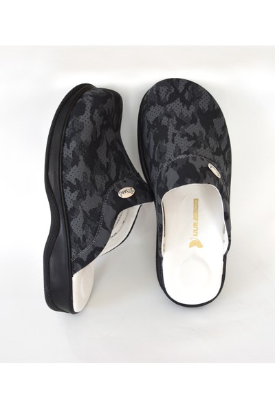 Nur Ortopedi Kamuflaj Desen Erkek Klasik Sabo Terlik