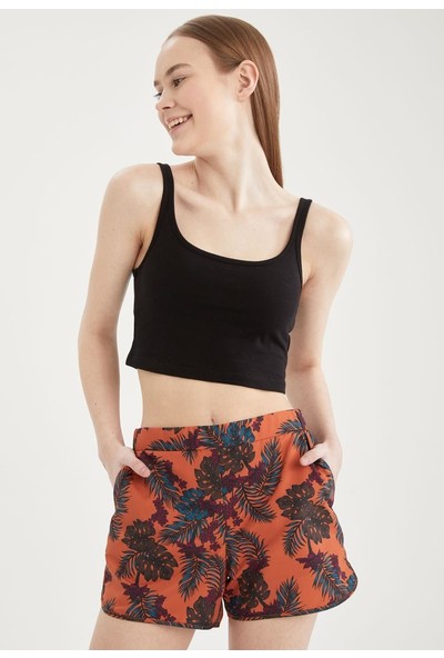 DeFacto Floral Desenli Mini Yüzme Şortu T8985AZ21SM