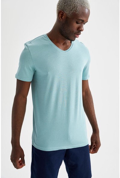 Defacto Slim Fit V Yaka Basic Tişört M7668AZ21SP