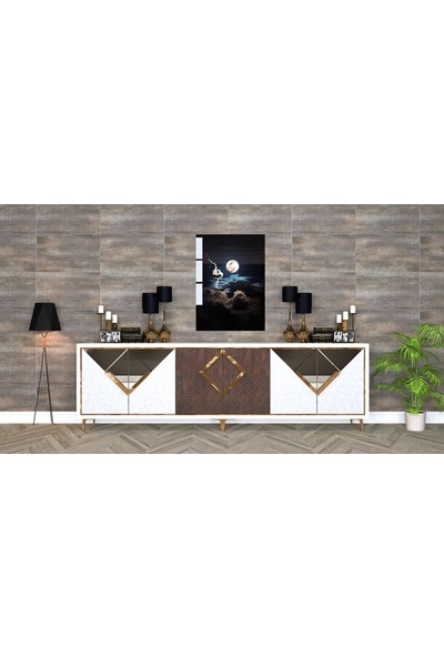 E-Depocu Ay Manzaralı Cam Tablo B-Tbl 7