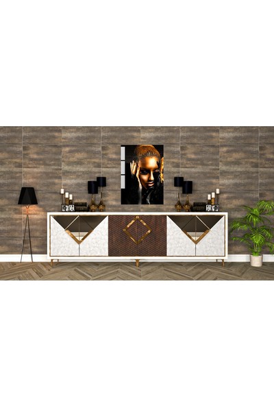E-Depocu Afrikalı Kadın Cam Tablo