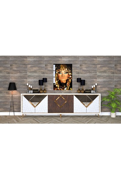 E-Depocu Kadın Portre Cam Tablo