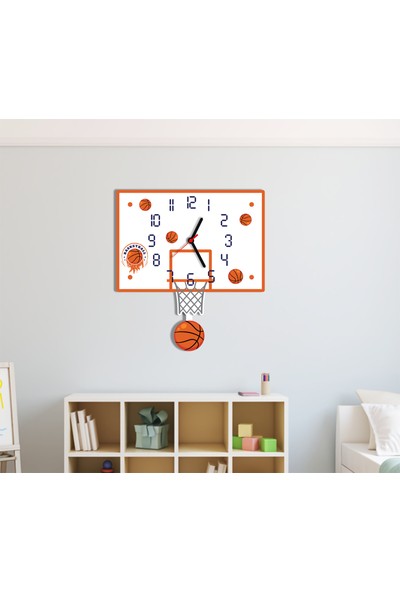 Arya Ahşap Sarkaçlı Basketbol Temalı Çocuk Odası Duvar Saati Arya Ahşap Sarkaçlı Basketbol Temalı Çocuk Odası Duvar Saati