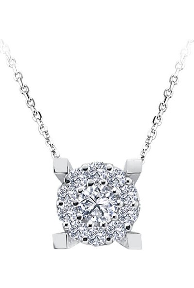 Sirius 0,50 Karat Görünümlü Modern Pırlanta Tektaş Kolye 0417P0052