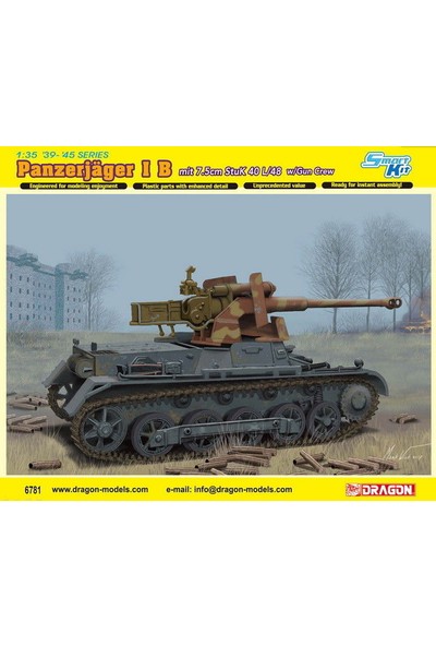 Dragon 6781 1/35 Panzerjager I B Tank Maketi Mit Stuk 40 L/48 Dragon 6781 1/35 Panzerjager I B Tank Maketi Mit Stuk 40 L/48