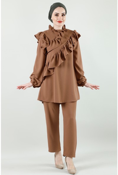 Zülays Fırfırlı Takım Çikolata Kahve