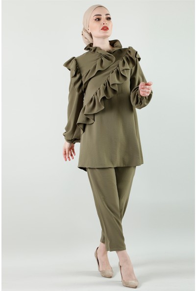 Zülays Fırfırlı Takım Haki