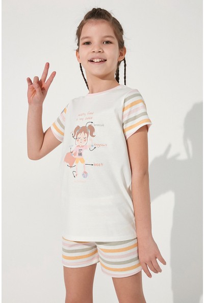 Penti Beyaz Kız Çocuk Ficus Healthy 2li Pijama Takımı Penti Beyaz Kız Çocuk Ficus Healthy 2li Pijama Takımı