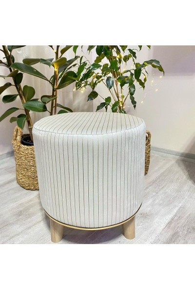 Müber Tasarım Müber Golden Rope Desen Puf